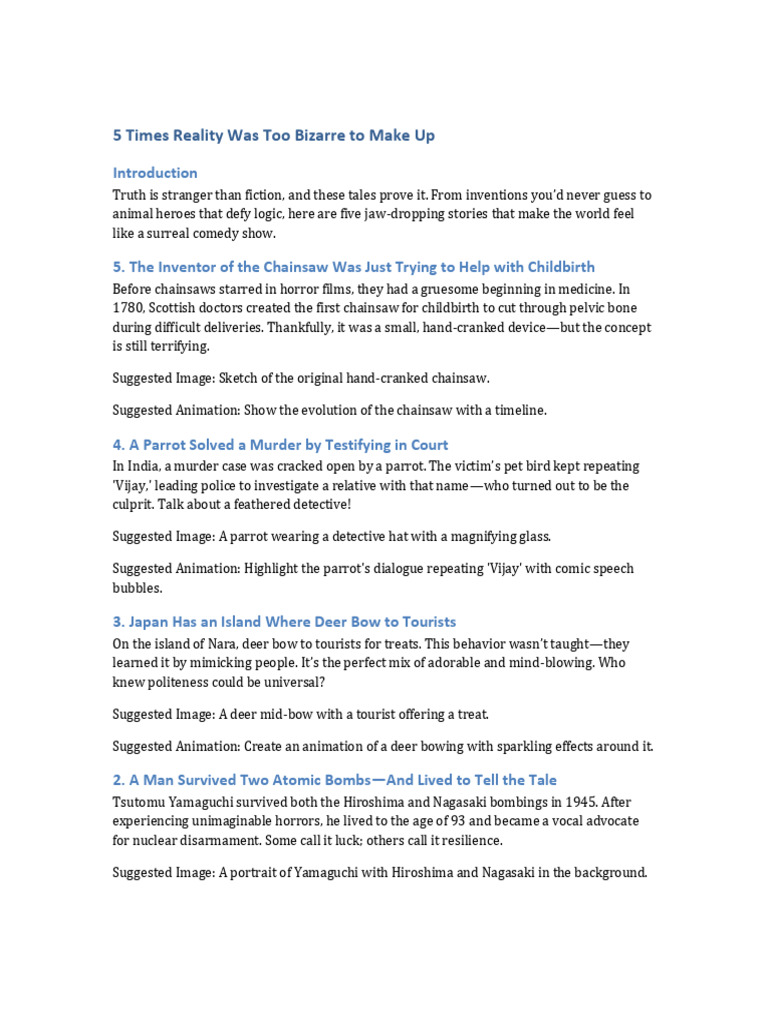 5 Times Reality Bizarre With Visual Suggestions | PDF