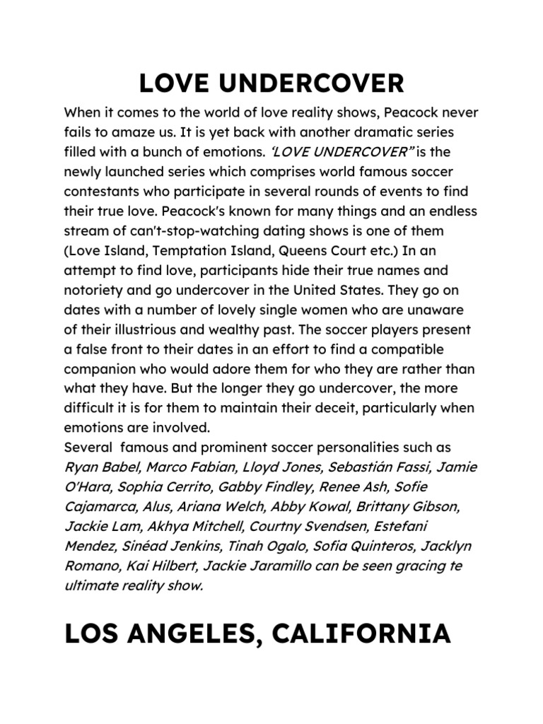 LOVE UNDERCOVER | PDF