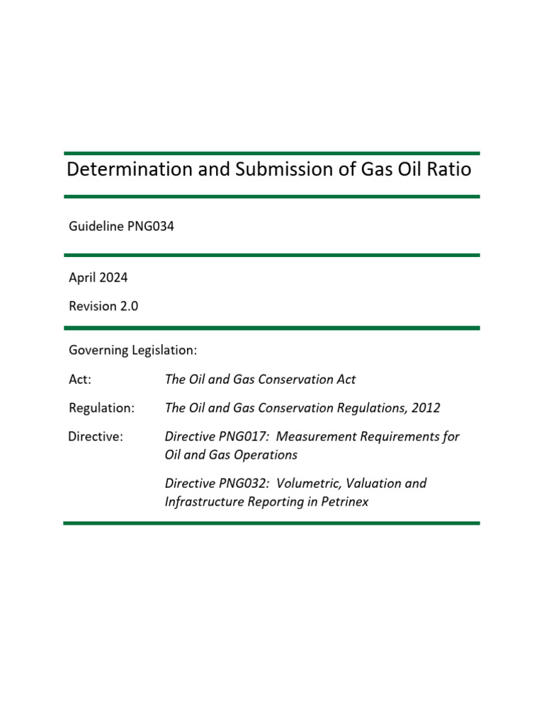 Gas Oil Ratio Submission Guidelines | PDF | Pressure | Gases