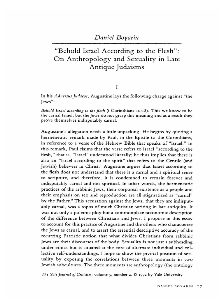 Daniel Boyarin Behold Israel According T | PDF