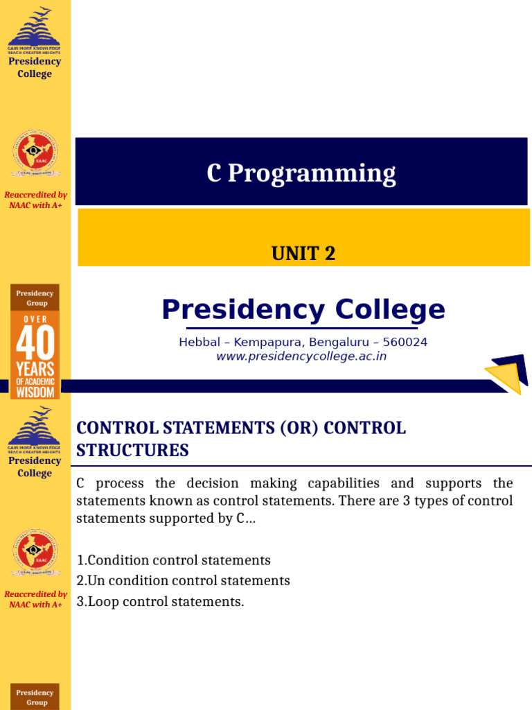 UNIT 2 Control Structures | PDF | Control Flow | Computing
