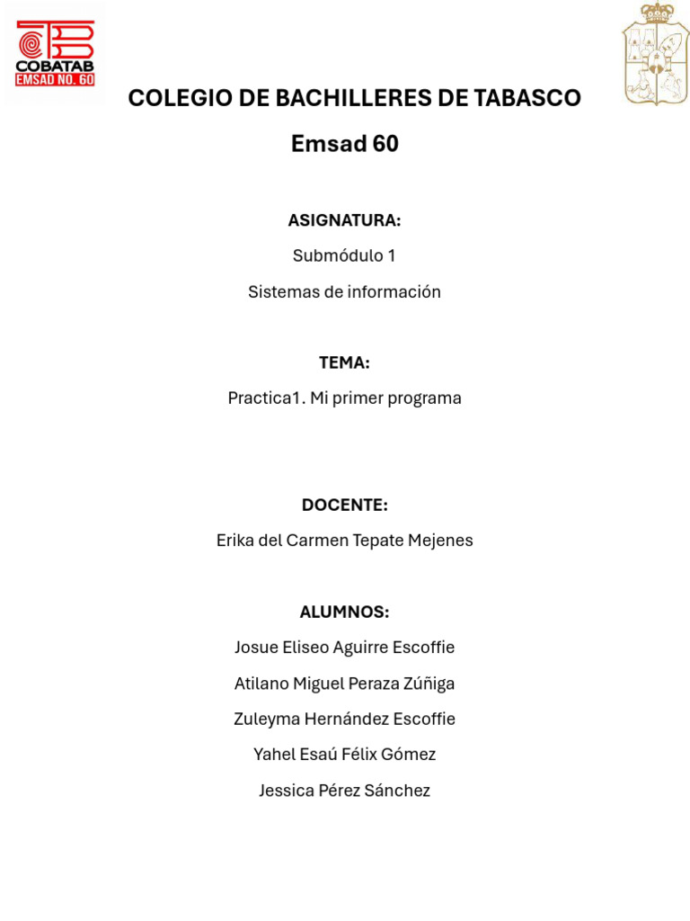 Practica 1. Mi Primer Programa | PDF