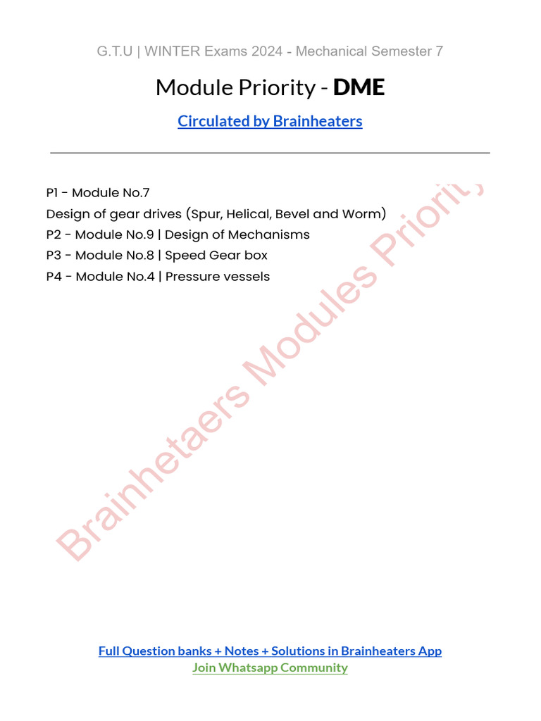 DME Mech Sem7 Module Priority | PDF