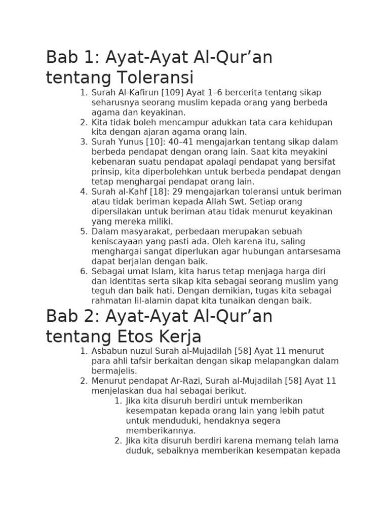 Rinkasan Materi Kelas XII Bab 1 - 6 MAPEL AGAMA | PDF