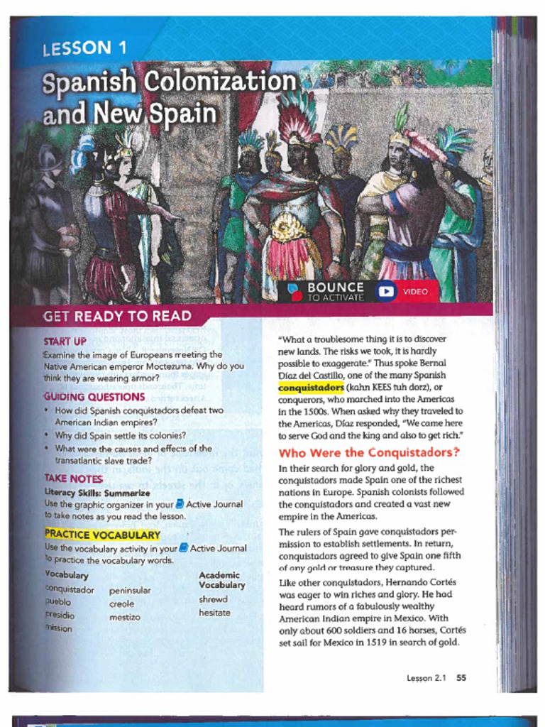 Spanish Colonization & New Spain (55-65) | PDF