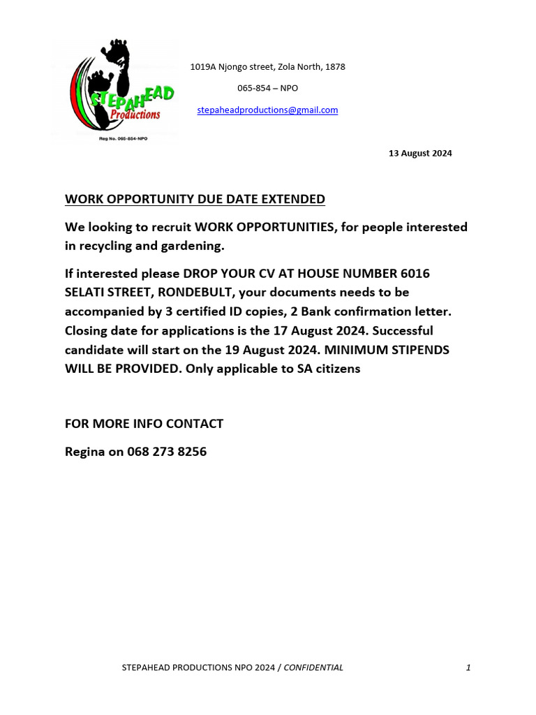 EXTENDED WORK OPORTUNITIES | PDF