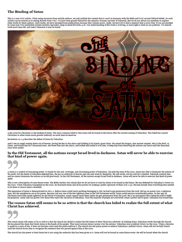 The Binding of Satan Explained | PDF | Satan | Jesus