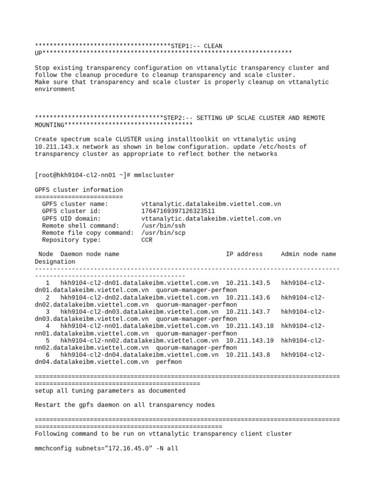 GPFS Cluster Setup and Configuration Guide | PDF | Apache Hadoop | Computing