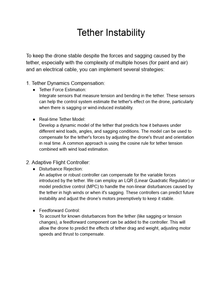 Tether Instability | PDF | Unmanned Aerial Vehicle | Thrust