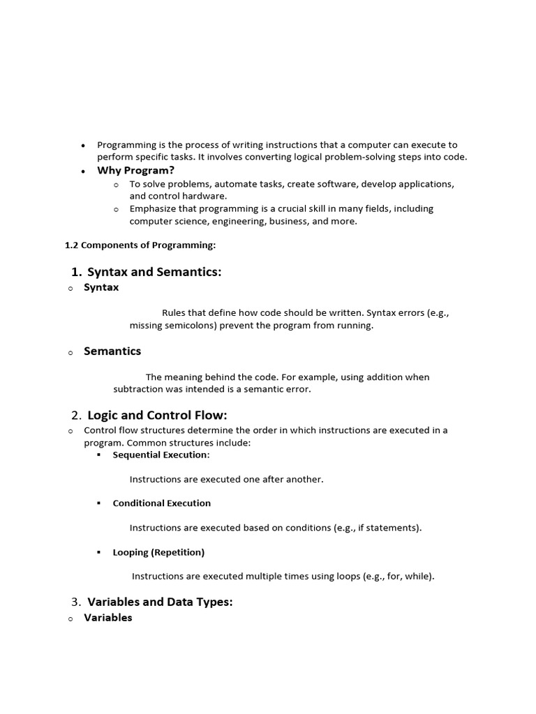 Week 2 Lecture Programming Fundamentals | PDF | Programming Language ...