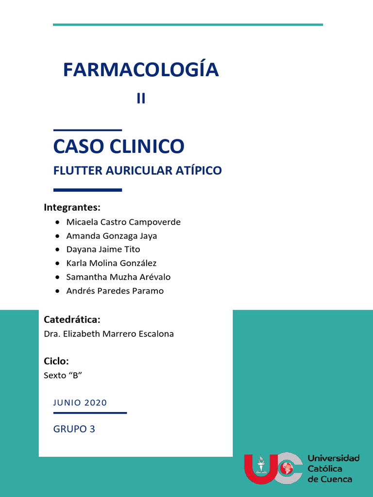 Caso Clínico: Flutter Auricular Atípico | PDF | Electrocardiografia ...