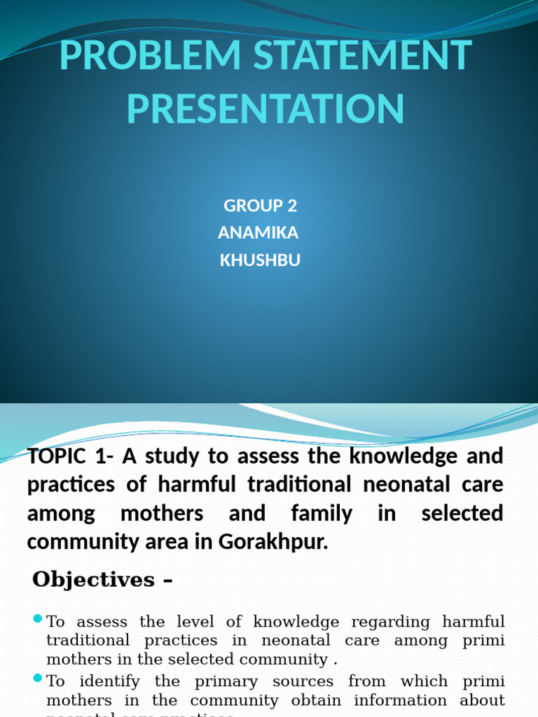 Problem Statement Presentation | PDF | Infertility | Postpartum Period