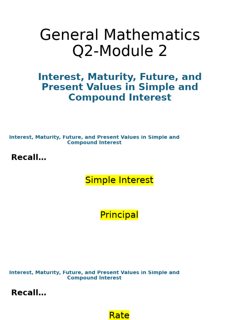 Q2_GM_WEEK2 | PDF | Compound Interest | Interest