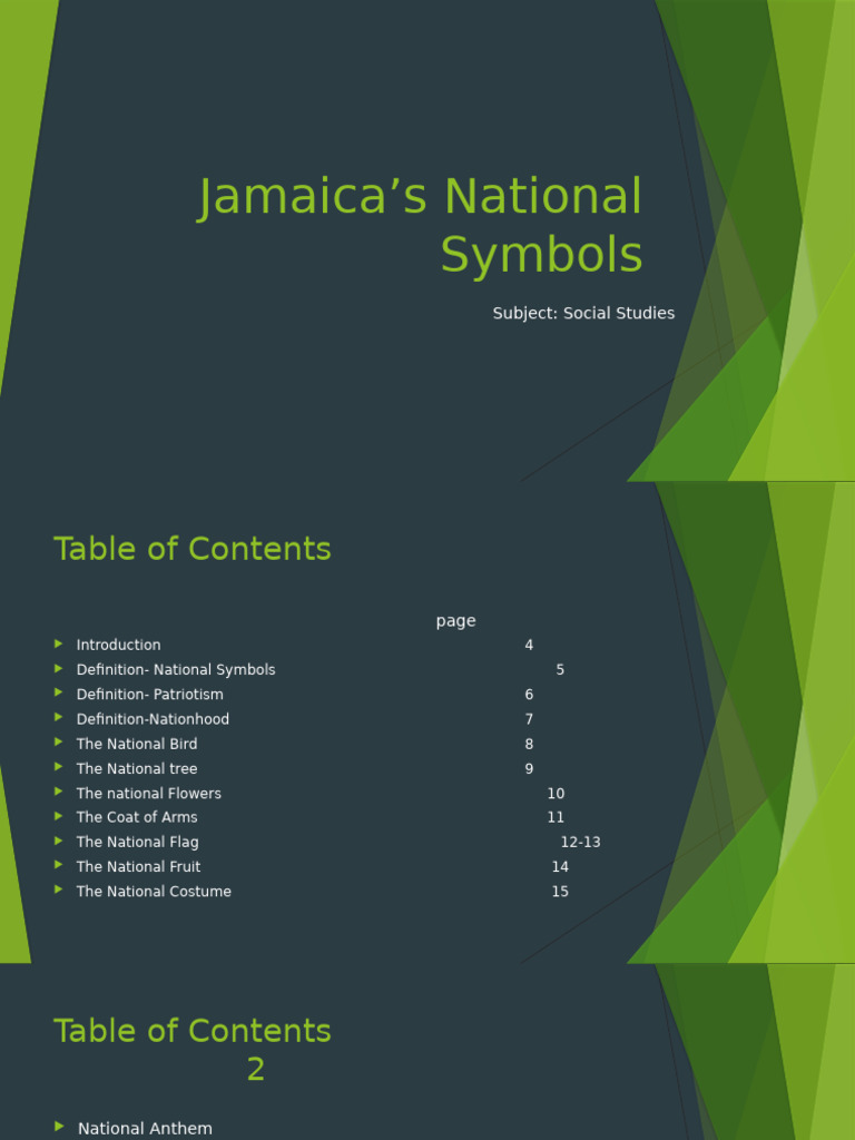 Jamaica's National Symbol Terrique | PDF | Pledge Of Allegiance