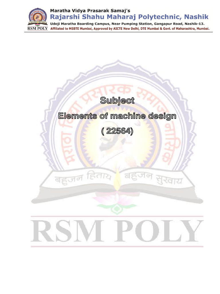 RSM Question Bank EMD22564FINAL | PDF | Strength Of Materials | Screw