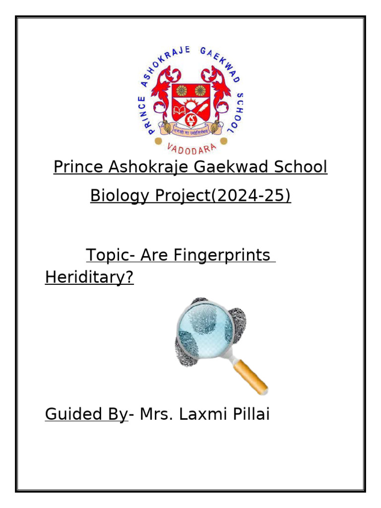 Biology Investegatory Project | PDF | Fingerprint | Genetics