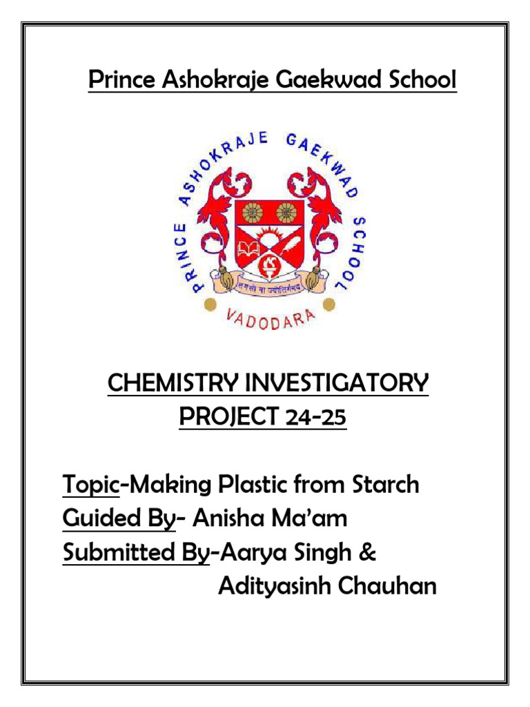 Chemistry Project | PDF | Polymers | Starch