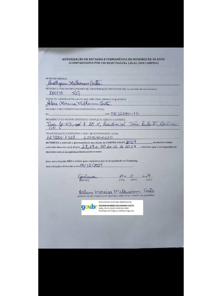 Autorizo_Andhy_assinado (1) | PDF