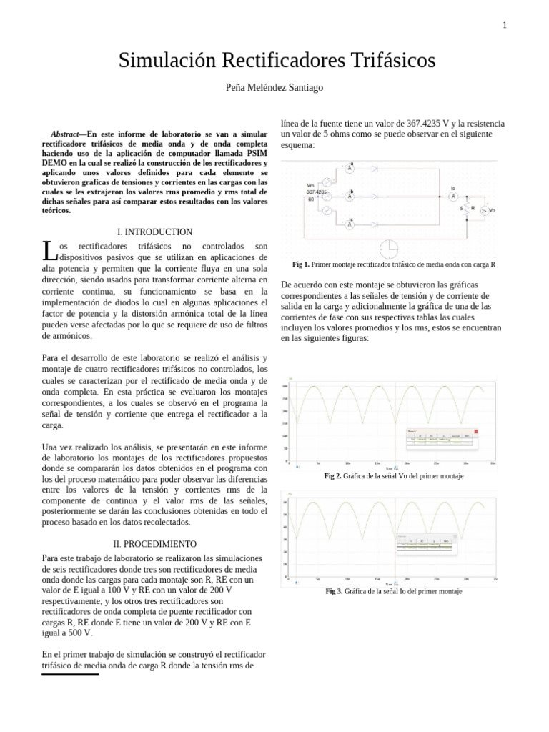 Lab3_Simulación Rectificadores Monofásicos | PDF | Corriente eléctrica ...