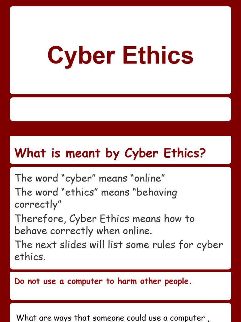 Cyber Ethics | PDF