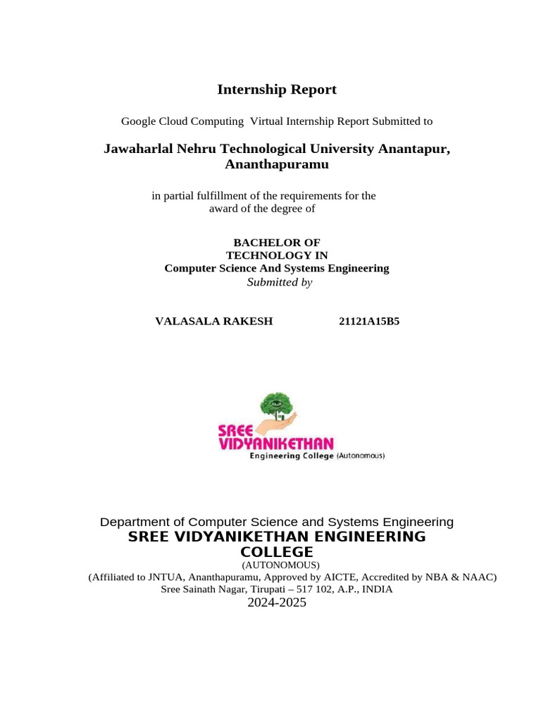 internship | PDF | Cloud Computing | Computer Network