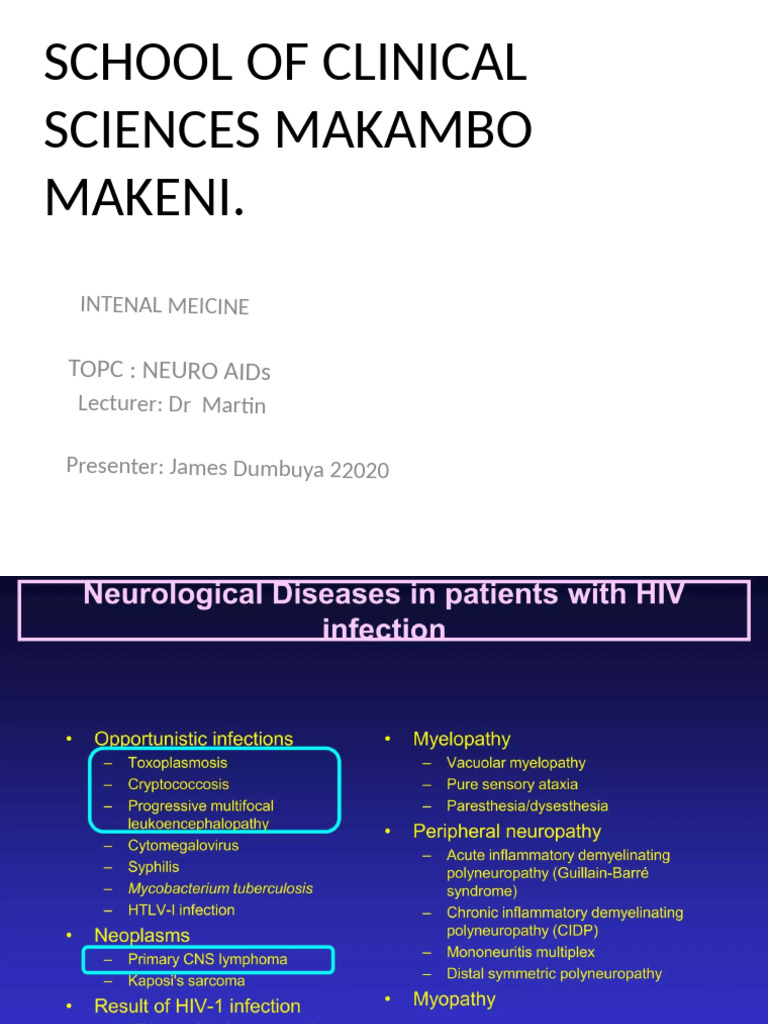 Neurological AIDs by DR Titus Conteh | PDF