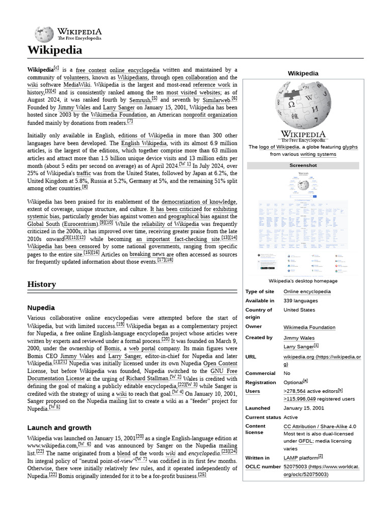 Wikipedia | PDF | Wikipedia | Free Content