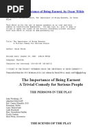 Importance of Being Earnest Script | PDF | The Importance Of Being Earnest