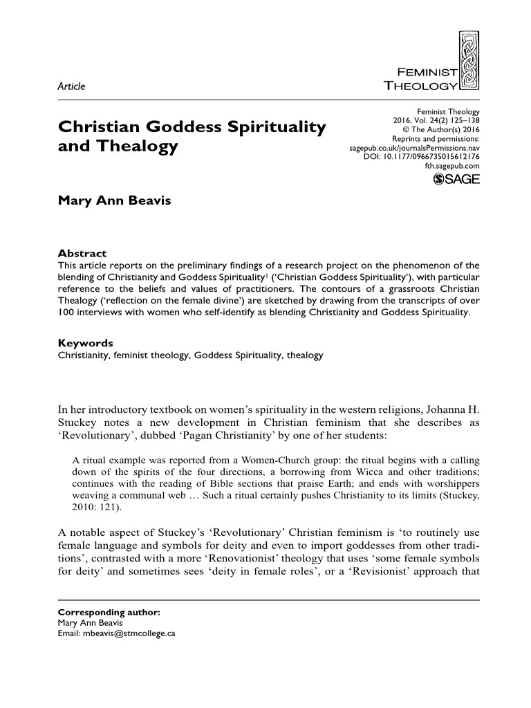 Christian Goddess Spirituality and Theal | PDF | Focus Group | Salvation