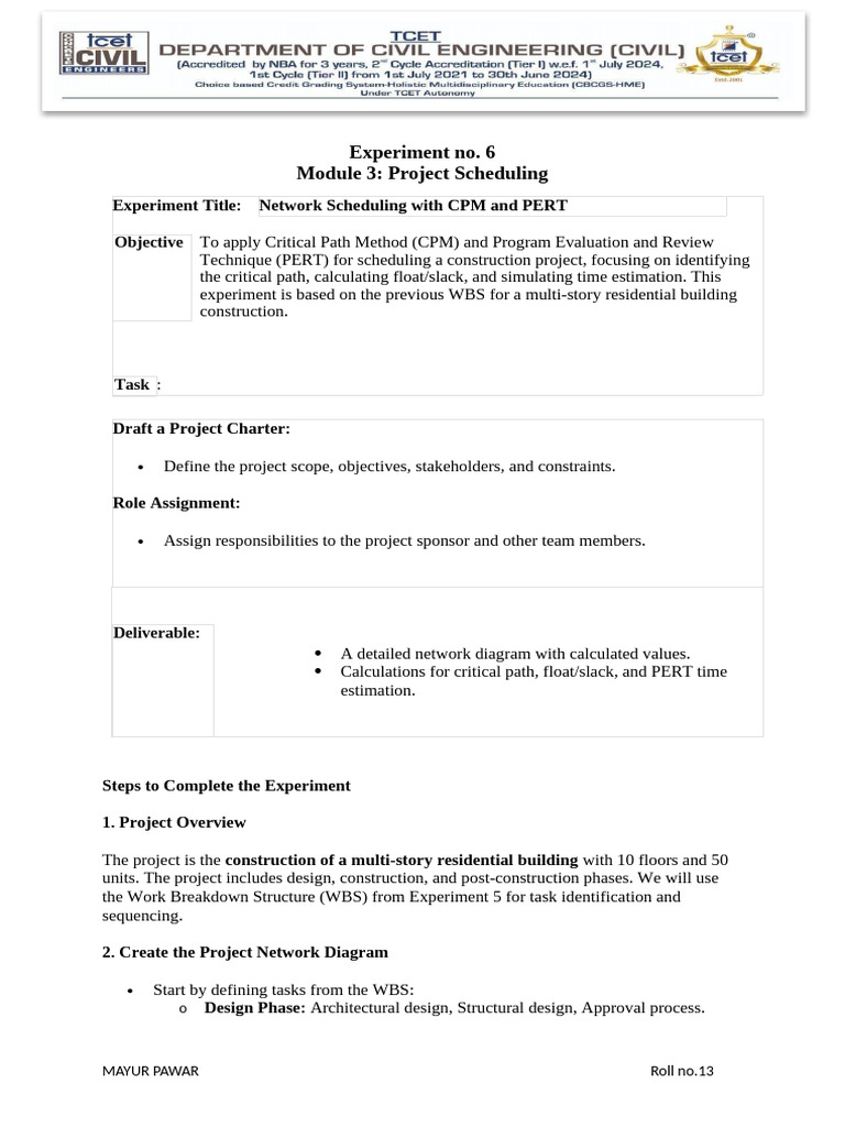 pmpc expt 6 | PDF | Operations Research | Projects