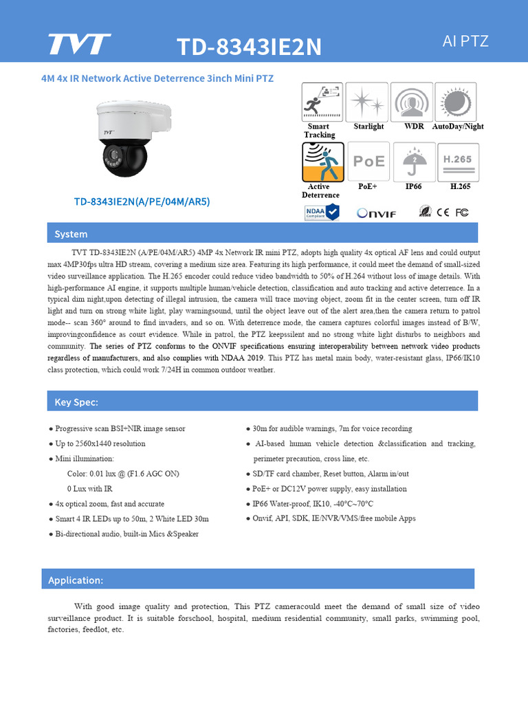 TD-8343IE3N | PDF | Camera | Internet Protocol Suite