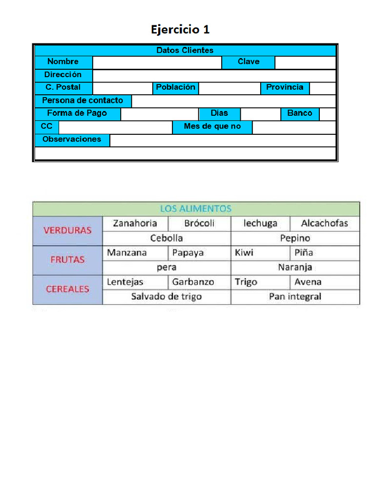 Examen de Tablas en Word | PDF