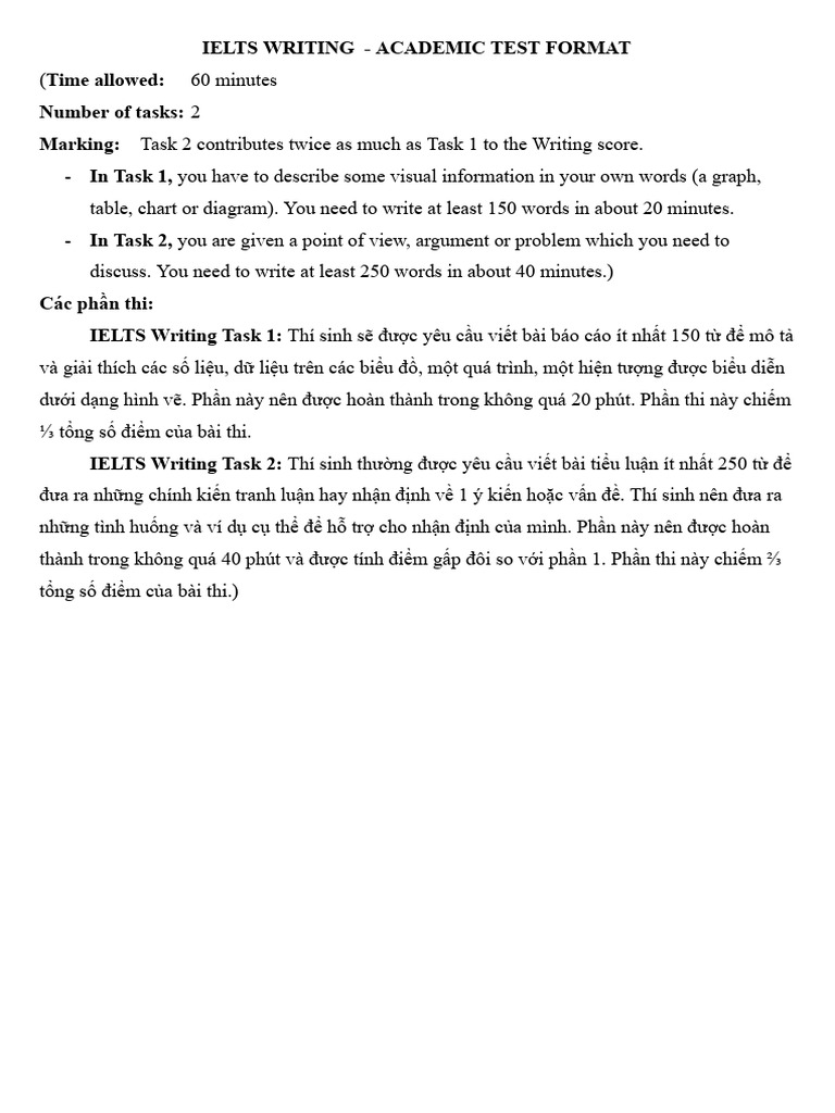 Information For Ielts Writing | PDF