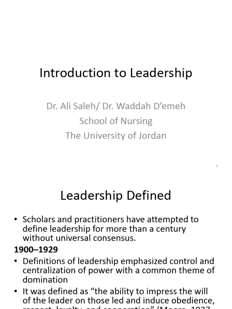 Introduction To Leadership and Management | PDF | Leadership | Power ...