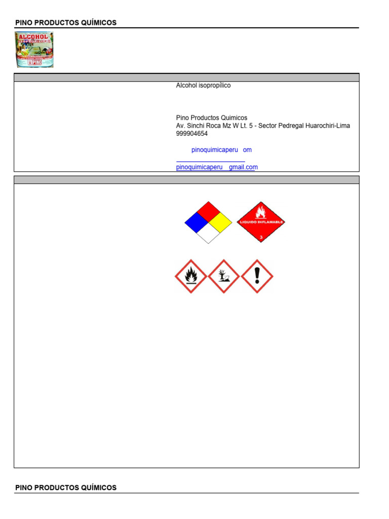 Alcohol Isopropílico: Seguridad y Manejo | PDF | Agua | Combustión