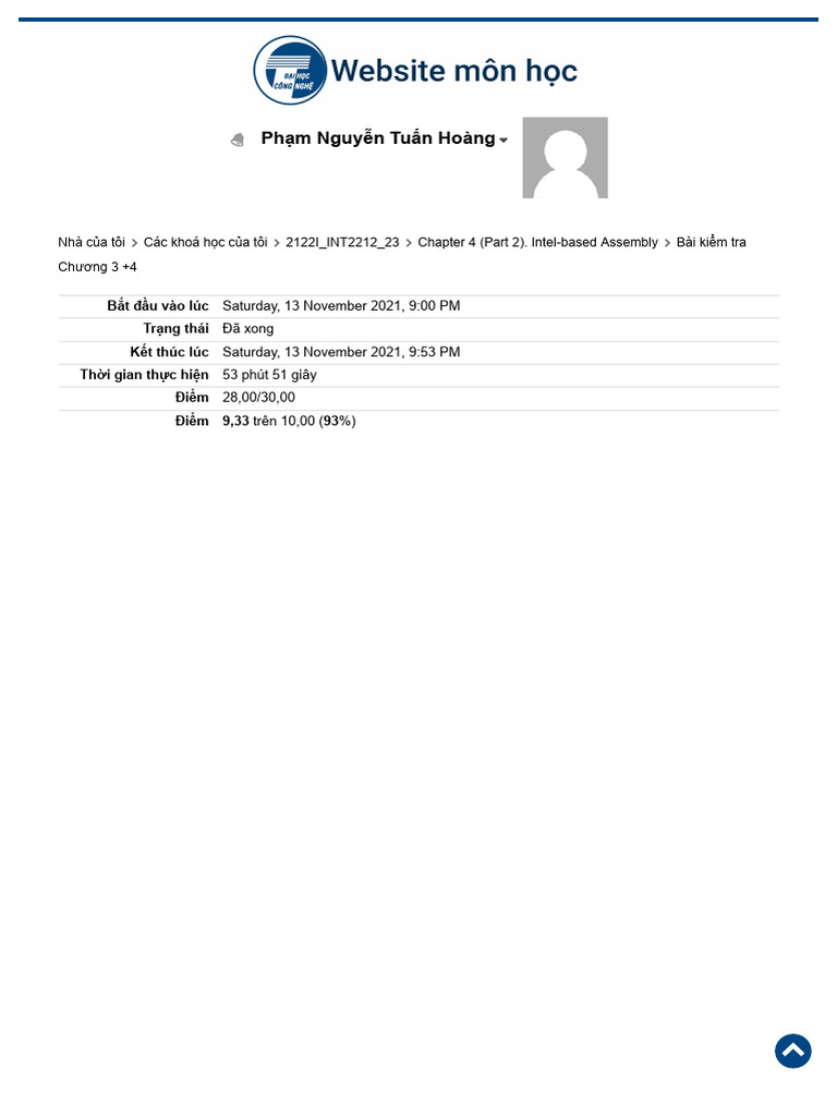 Bai Kiem Tra Chuong 3 4 Xem Lai Lan Lam Thu | PDF