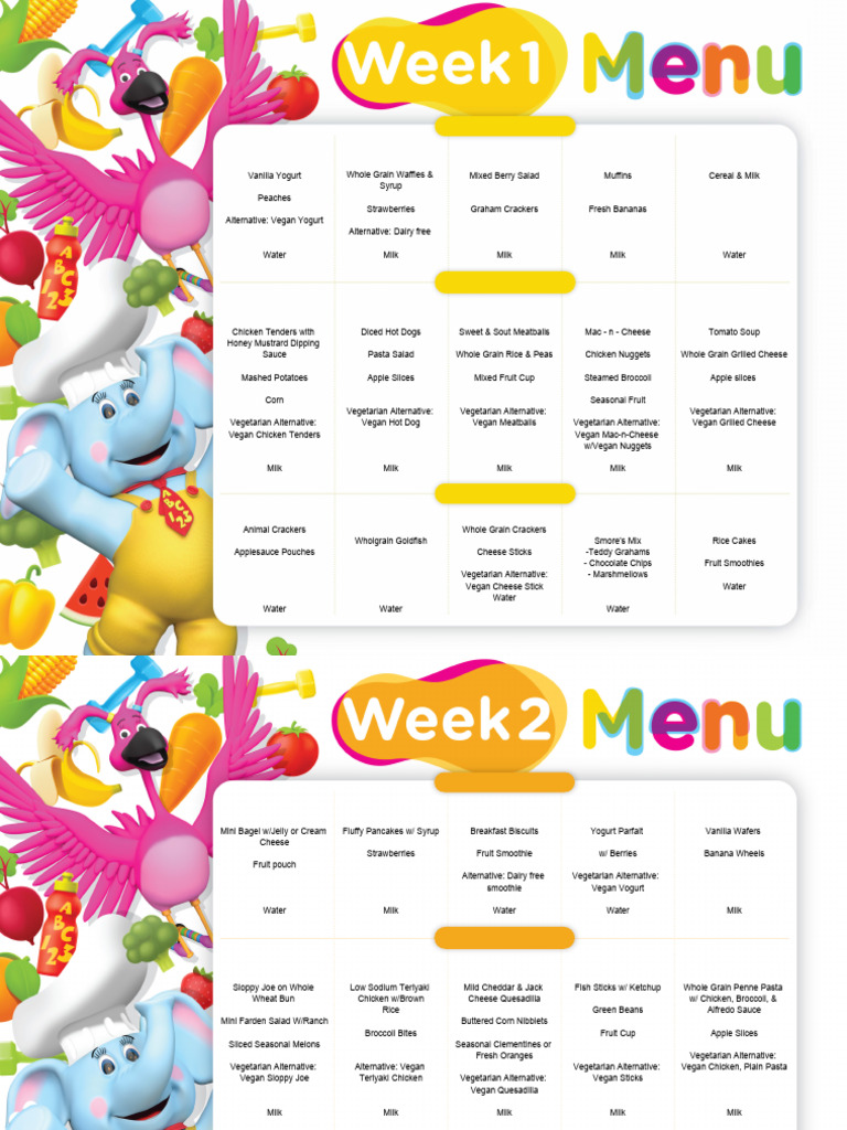 TLE-Menus 2024 (updated) | PDF | Pancake | Lunch