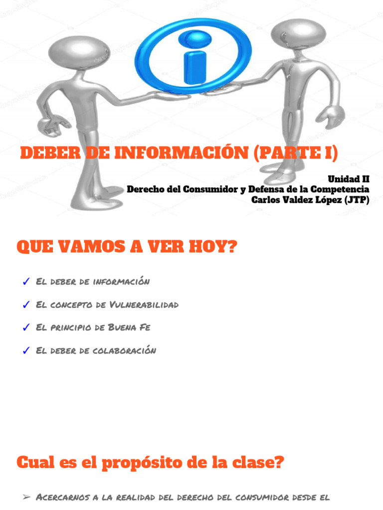 Deber de Información (Parte I) | PDF | Los consumidores | Protección al ...