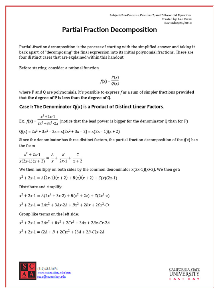 Leo Perez Partial Fractions | PDF | Mathematical Concepts | Abstract Algebra