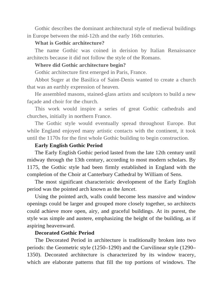 Gothic Architecture | PDF | Gothic Architecture | Christian Architecture