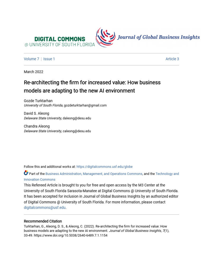 Re-Architecting The Firm For Increased Value - How Business Models Are Adapting To The New AI ...