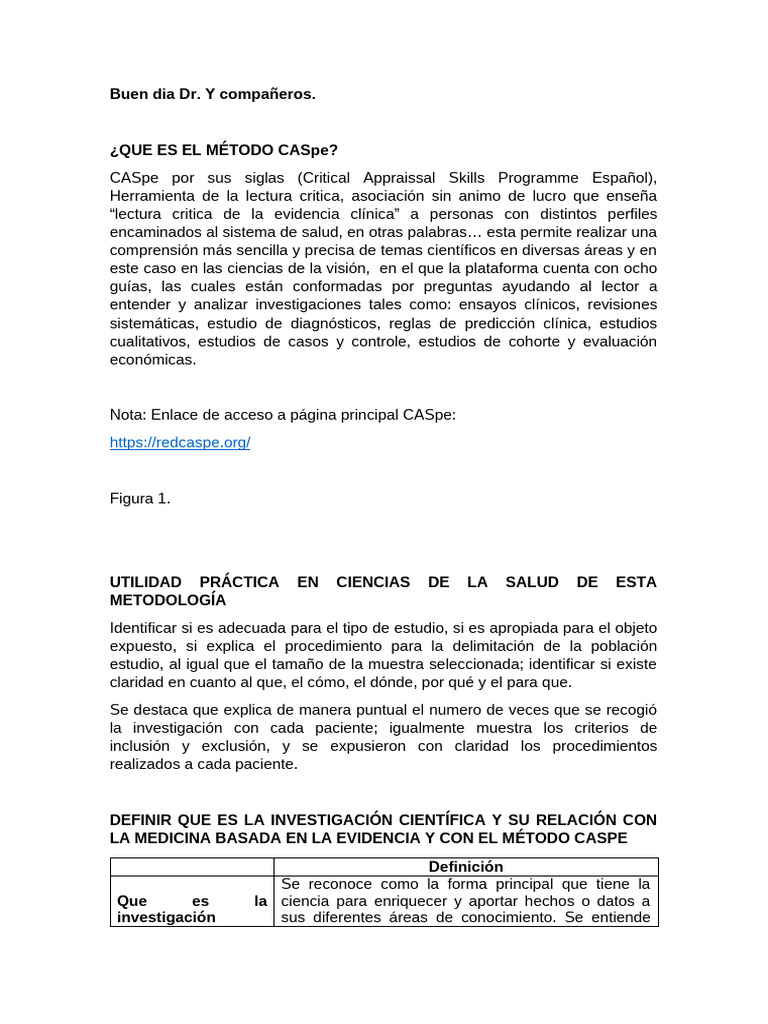 Que Es El Método CASPe | PDF | Evidencia basada en medicina | Método científico