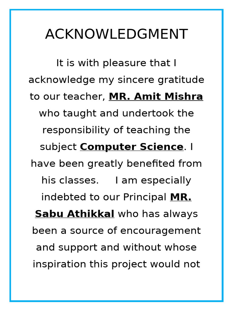 Acknowledgement | PDF