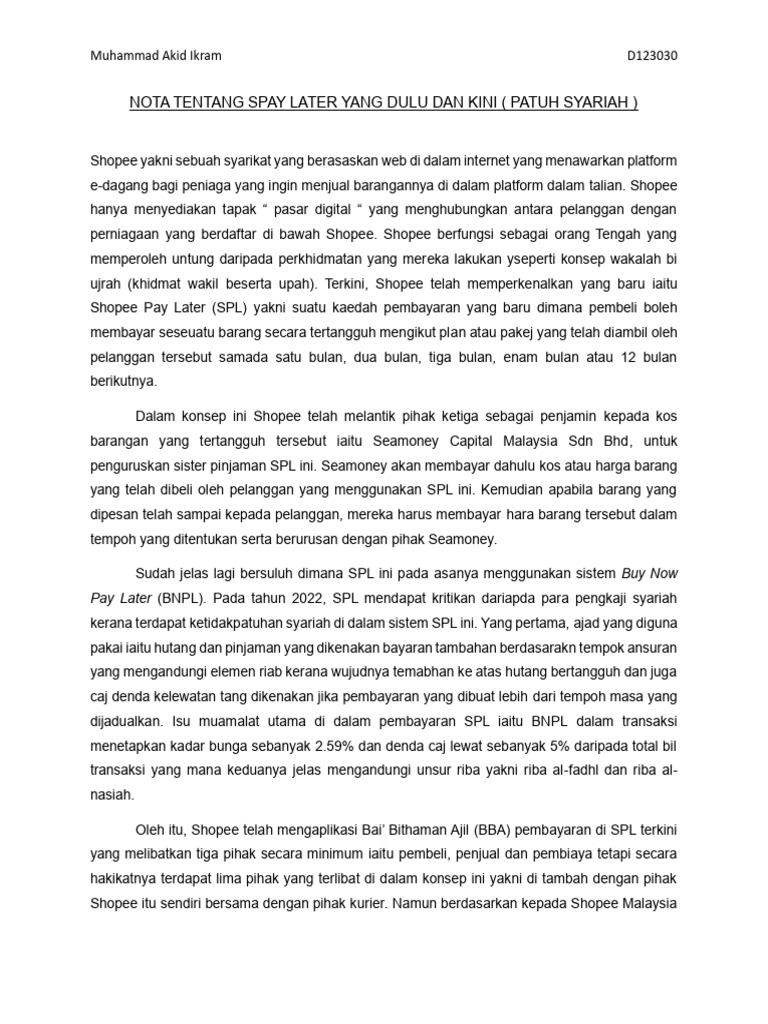 MUHAMMAD AKID IKRAM D123030 | PDF