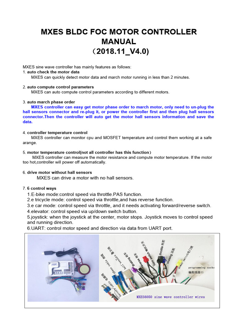MXES BLDC Motor Controller Manual | PDF | Electric Motor | Electrical ...
