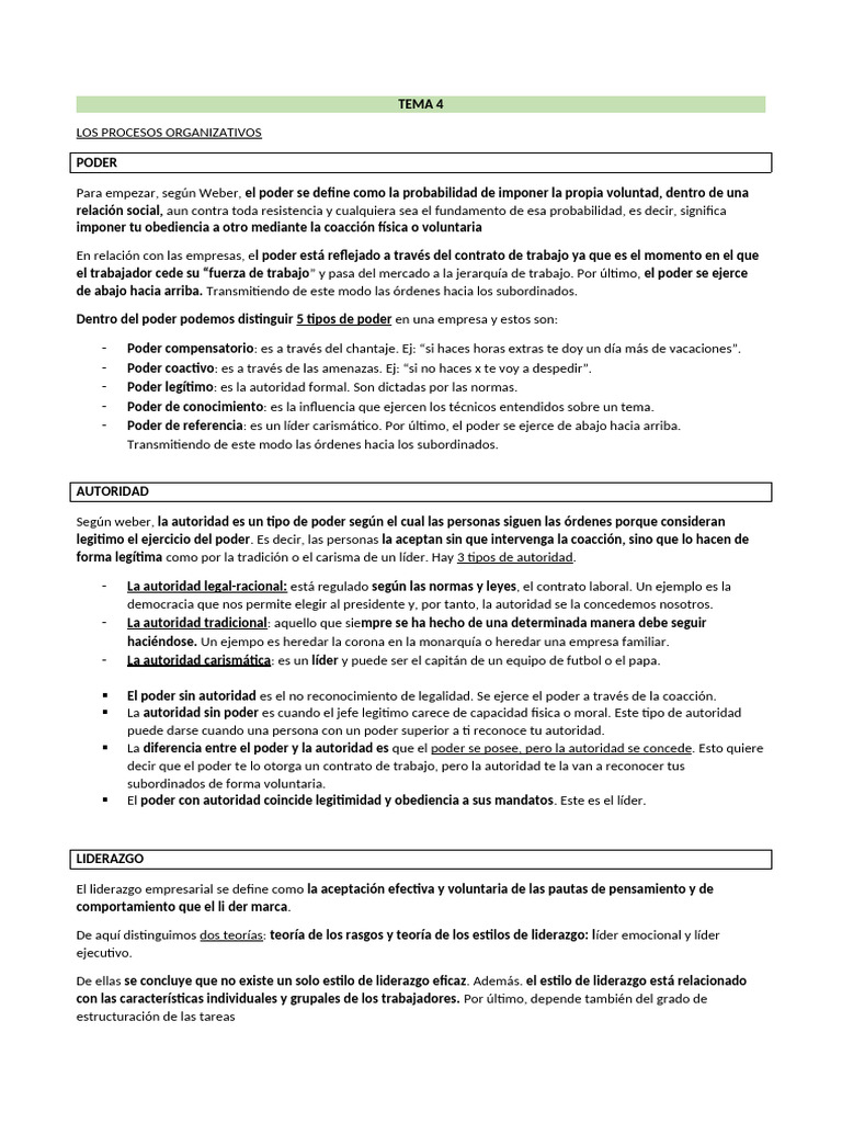 Tema 4-6-7-8 | PDF | Sociedad | Liderazgo