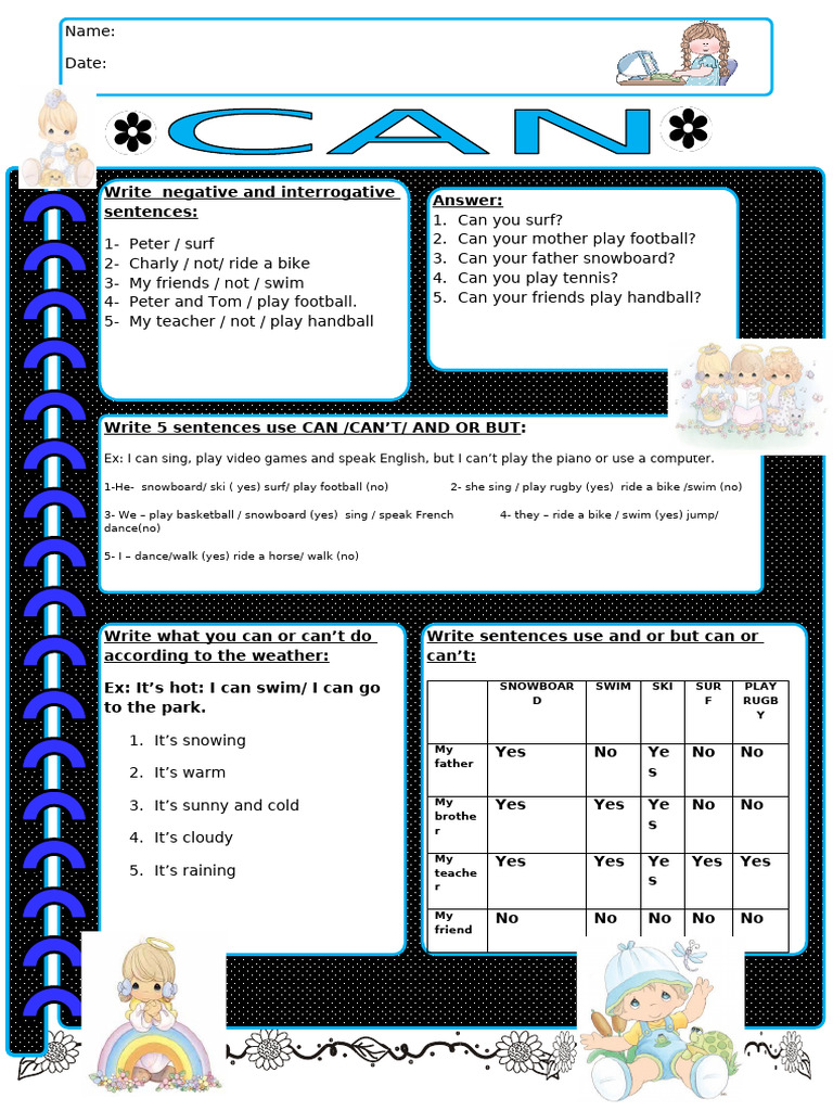 Negative and Interrogative Sentences Practice | PDF | Winter | Boardsports