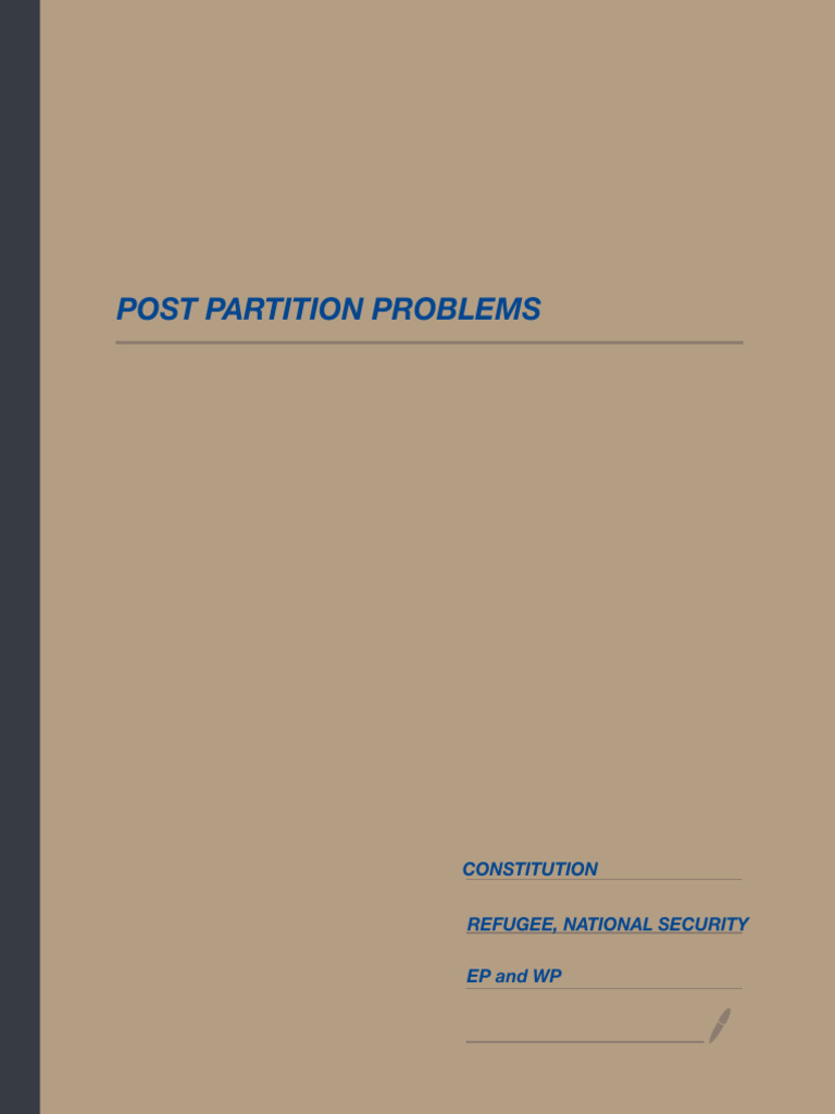 1. Post Partition | PDF | Partition Of India | Pakistan