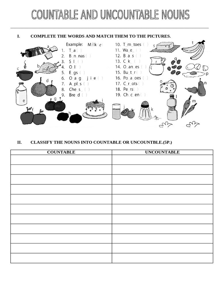 countable-and-uncountable-nouns-fun-activities-games_25934 | PDF
