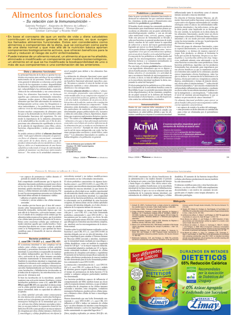 Alimentos Funcionales Su Relacion Con La | PDF | Alimentos | Comida funcional